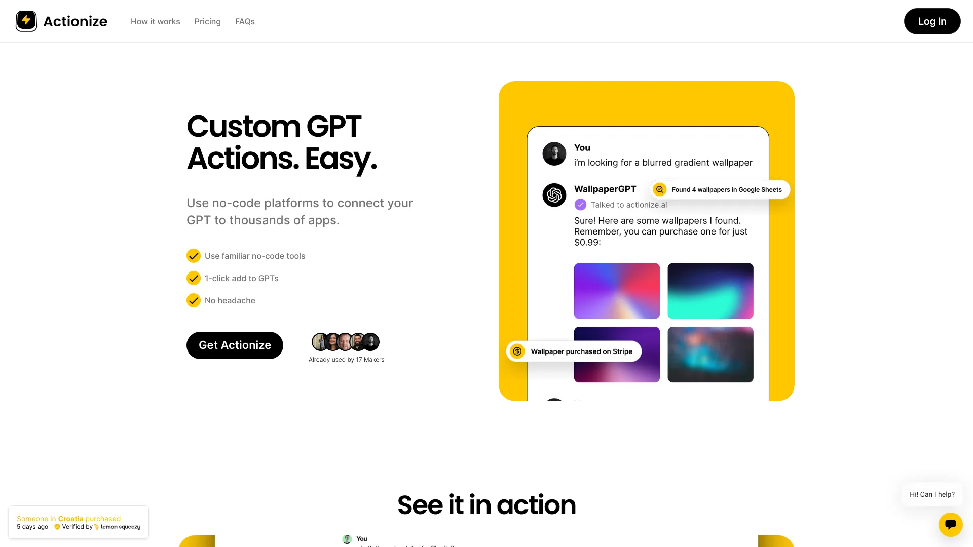 Actionize - No-Code Custom GPT Automation Platform | Creati.ai