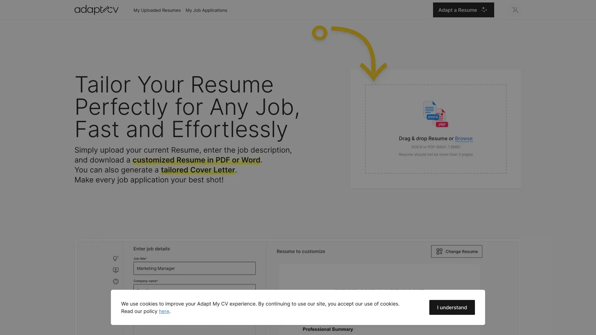 AdaptMyCV - Tailor Your Resume for Job Success | Creati.ai