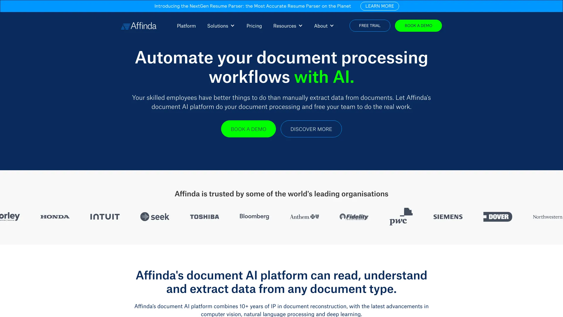 Affinda - AI Solutions for Document Data Extraction | Creati.ai