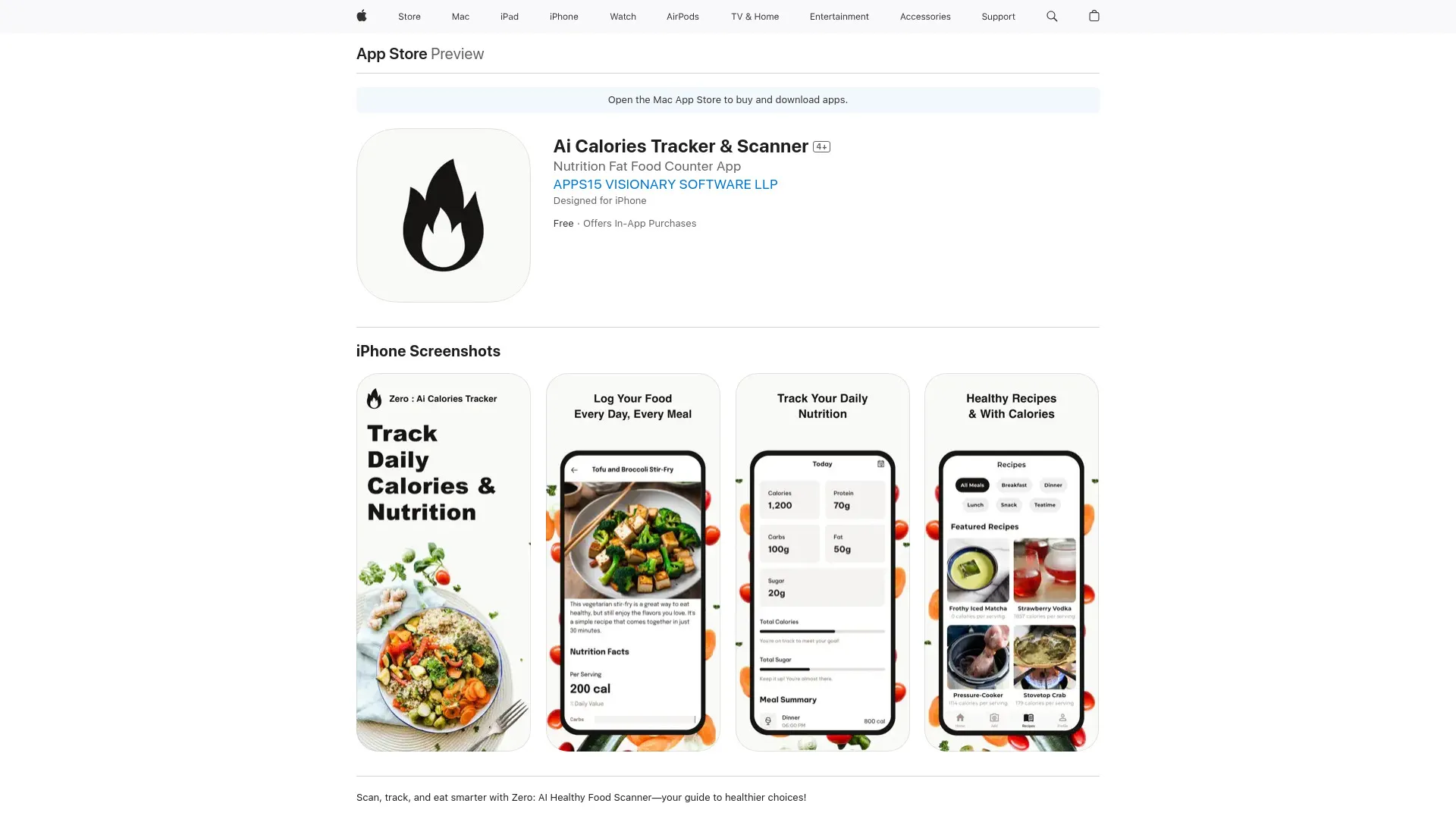 Zero: AI Healthy Food Scanner - Track Calories Easily | Creati.ai