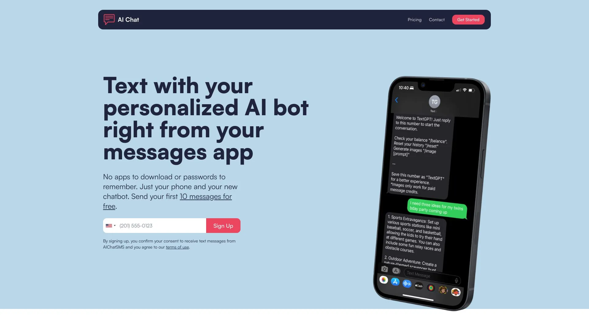AI Chat SMS : La messagerie texte avec IA simplifiée | Creati.ai