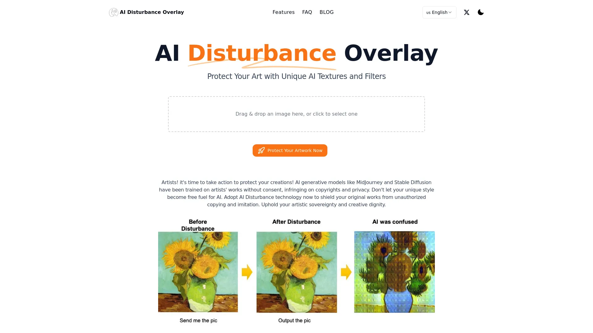 AI Disturbance Overlay - Protect Your Art | Creati.ai