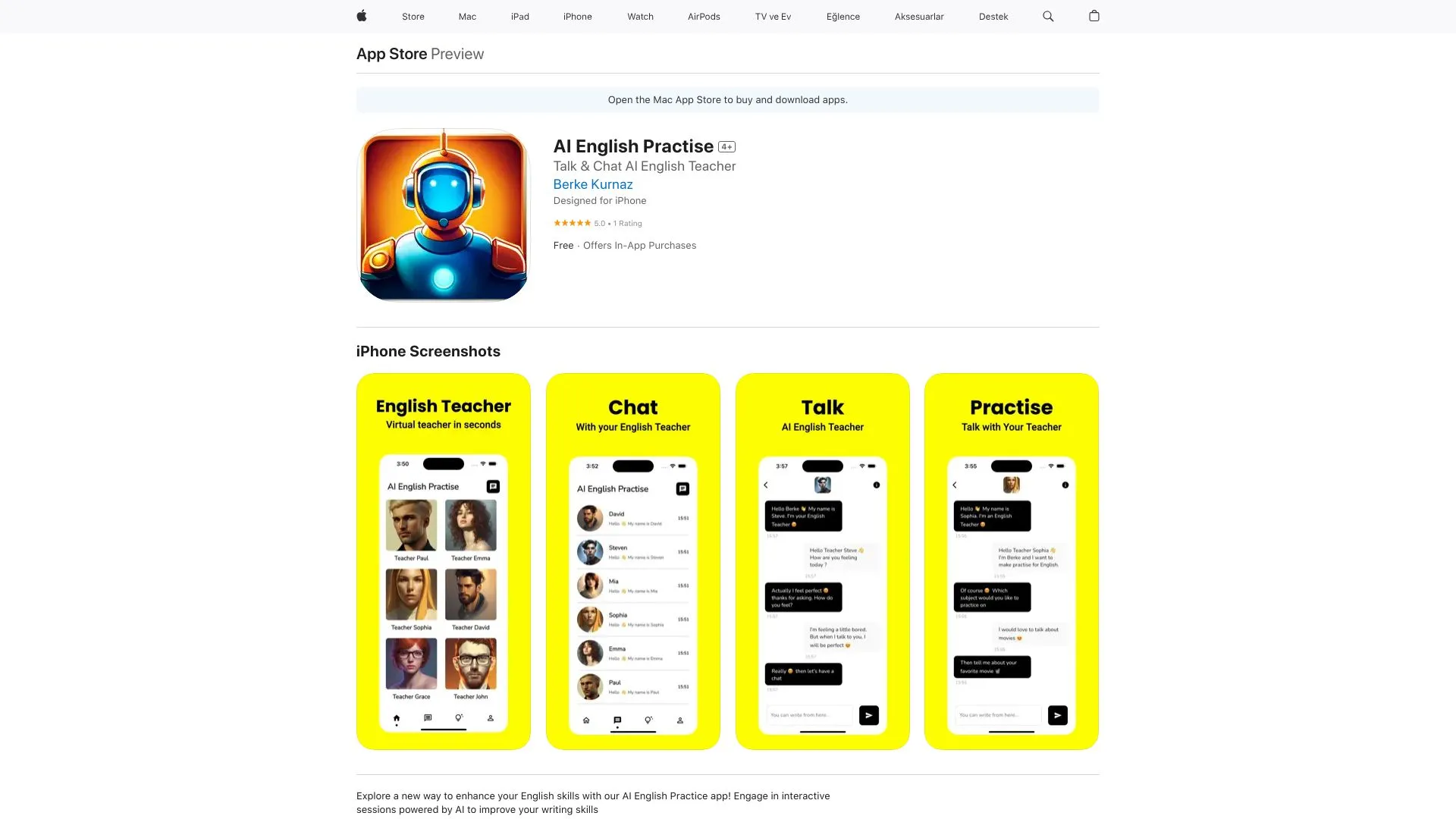 AI English Practice - Aprendizaje de Idiomas Interactivo con IA | Creati.ai