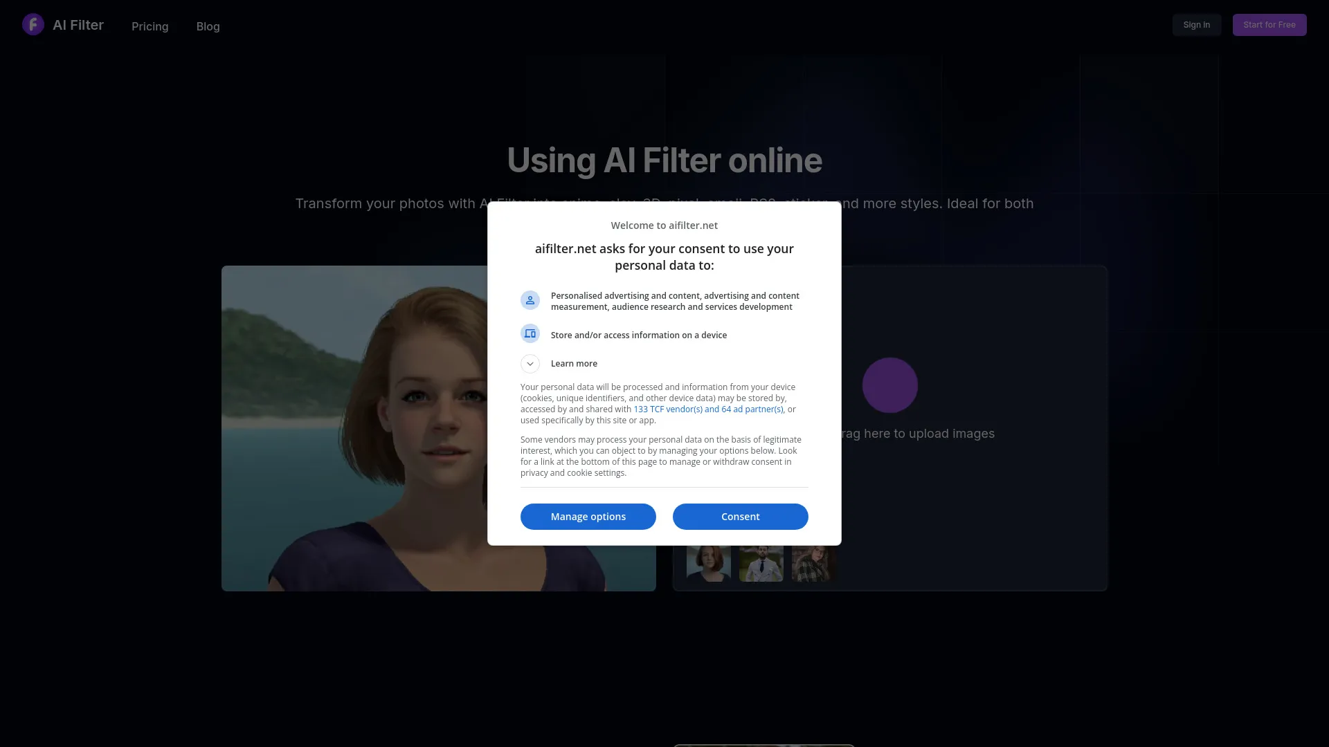 Filtro IA - Transformar tus fotos con filtros de IA | Creati.ai