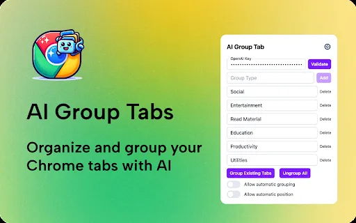 AI Group Tabs - Organize Your Browser Tabs Efficiently | Creati.ai