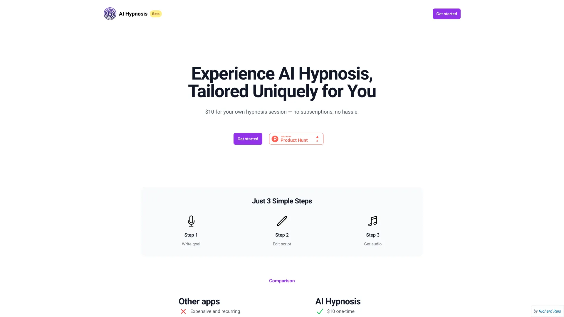 Personalized AI Hypnosis App - Only $10 Per Session | Creati.ai