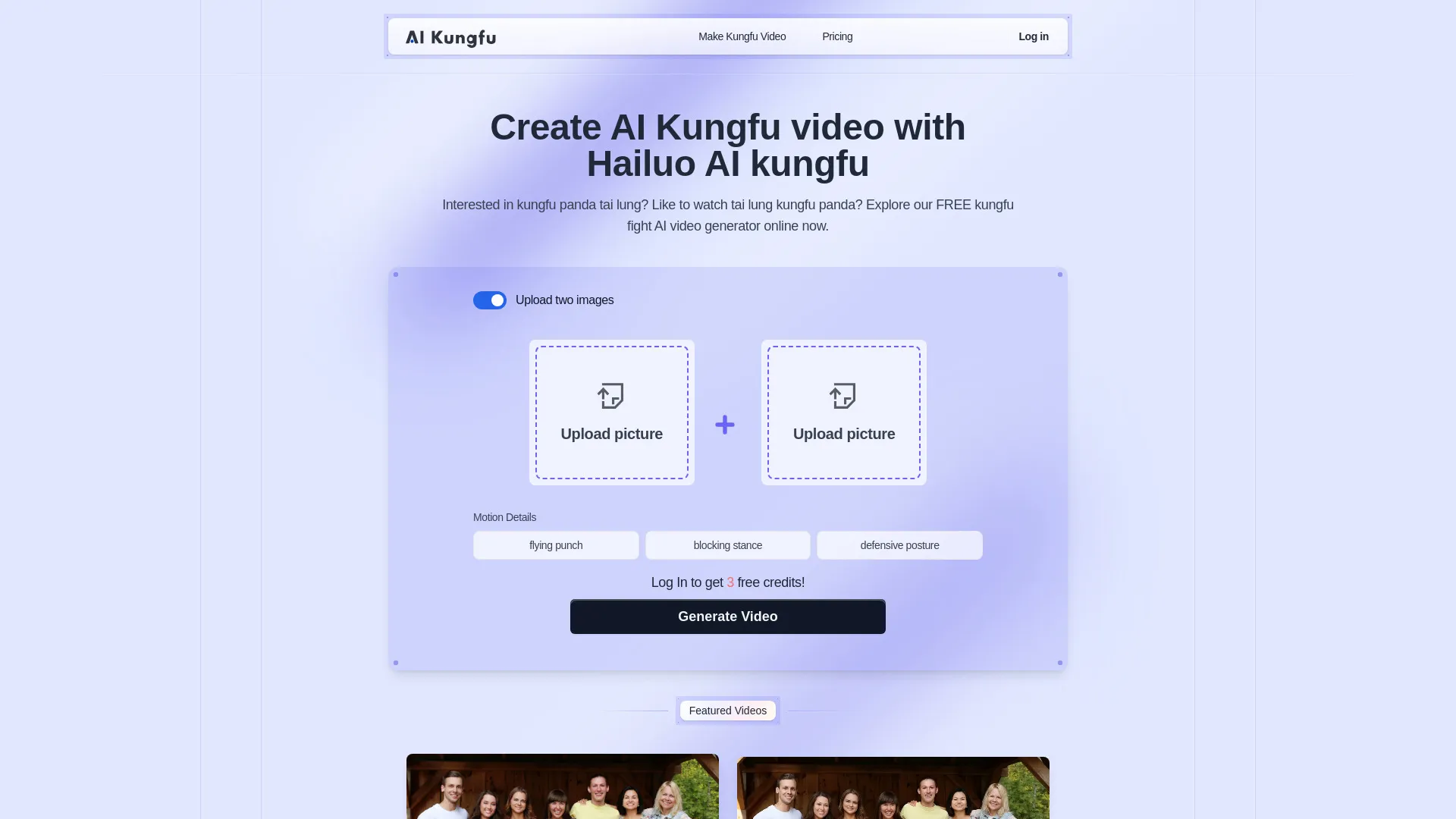 Crea videos dinámicos de AI Kungfu con Hailuo AI Kungfu | Creati.ai