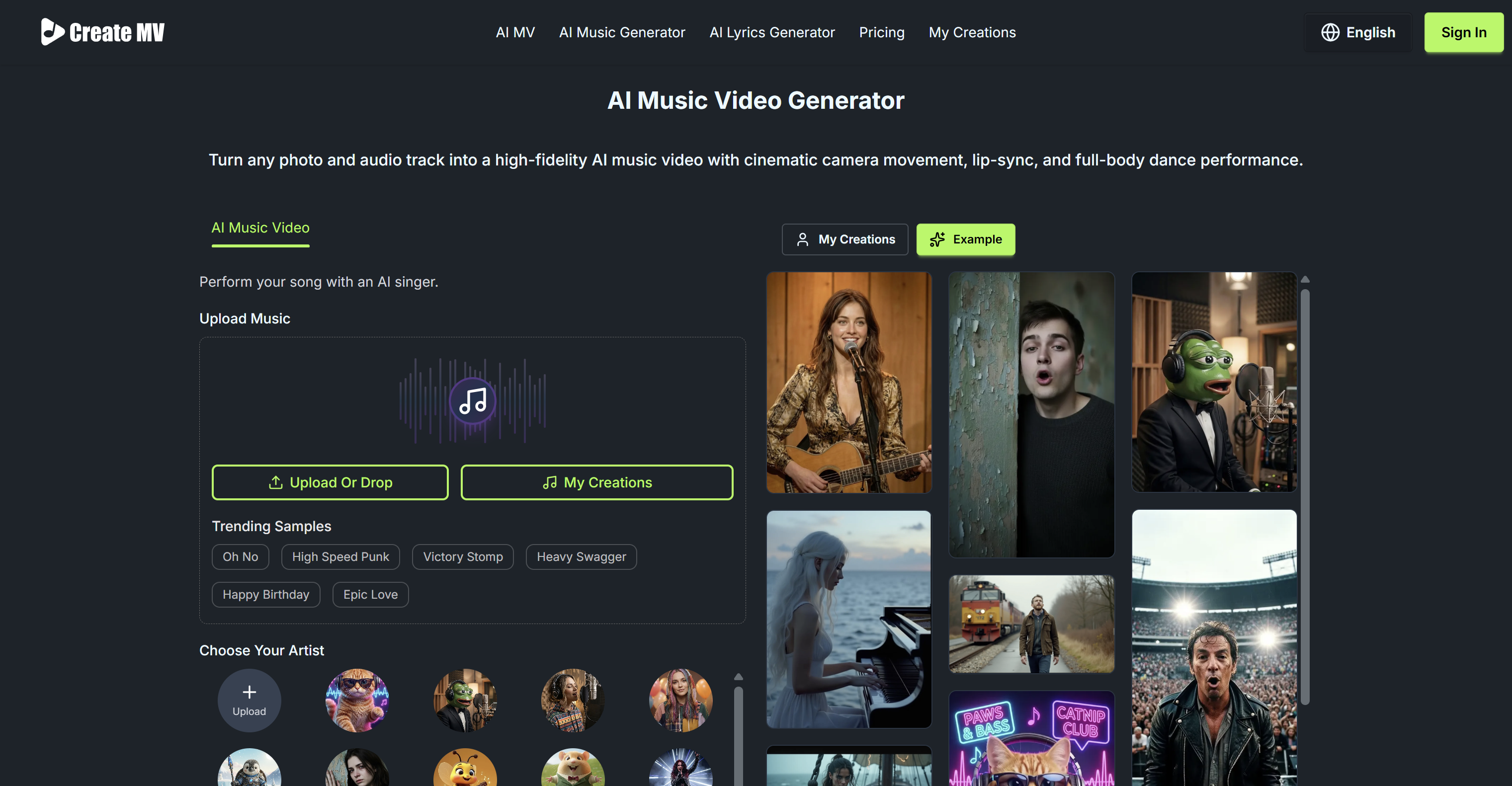 AI Music Video Generator — CreateMusicVideo.ai from Photos | Creati.ai