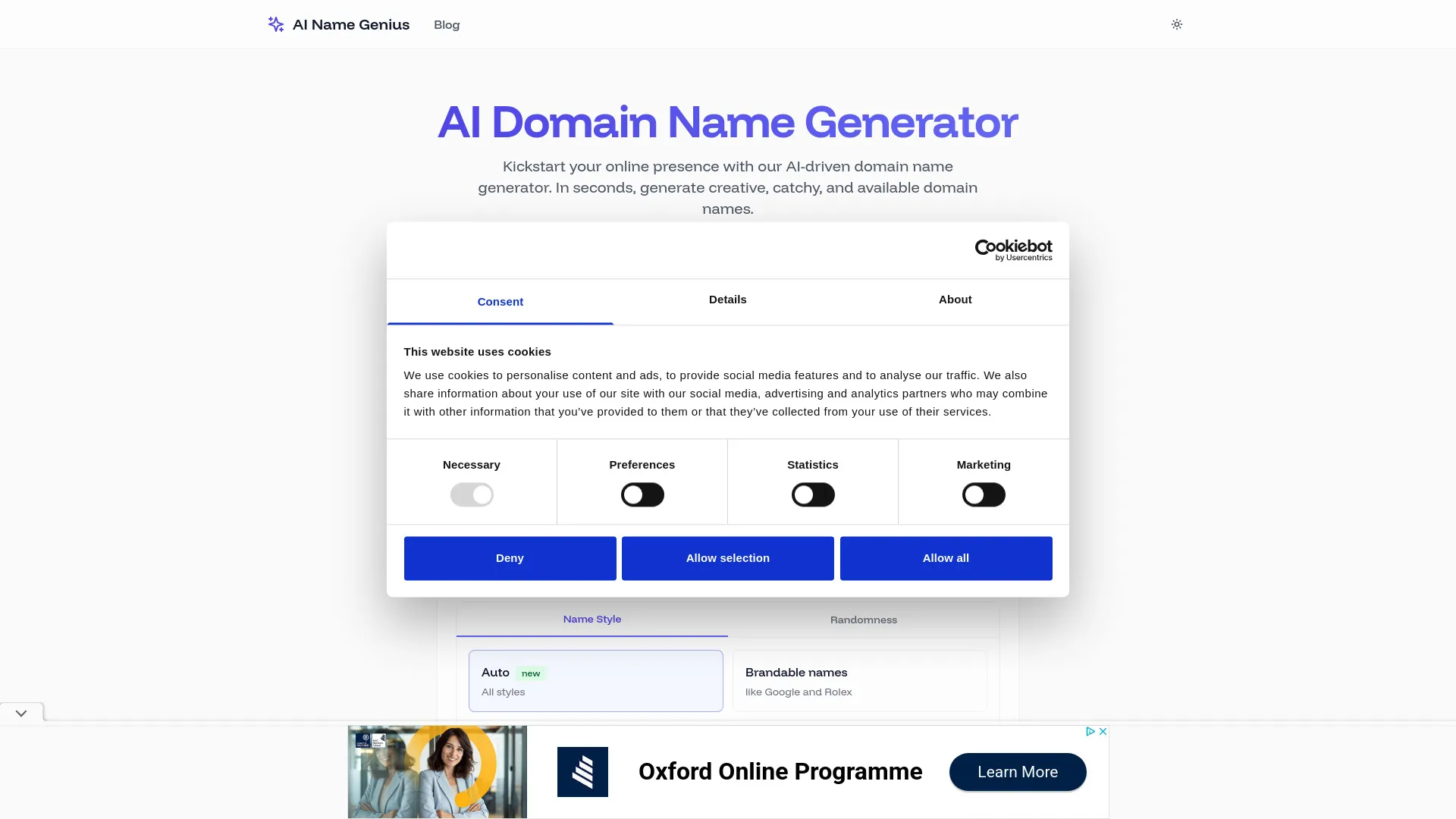 AI Name Genius - Generar nombres únicos y cautivadores | Creati.ai