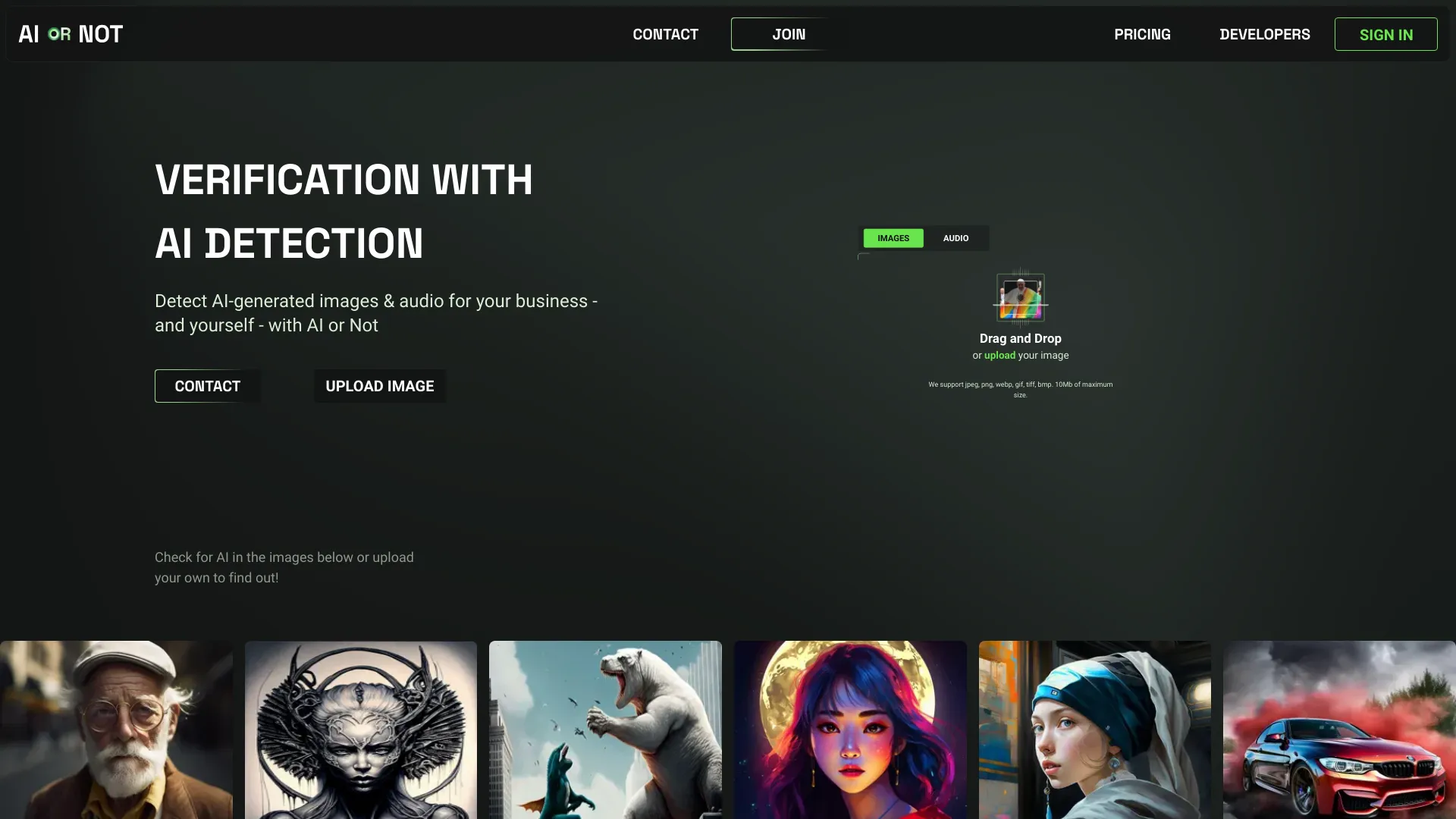 AI or Not | AI Detection Tool for Images & Audio | Creati.ai