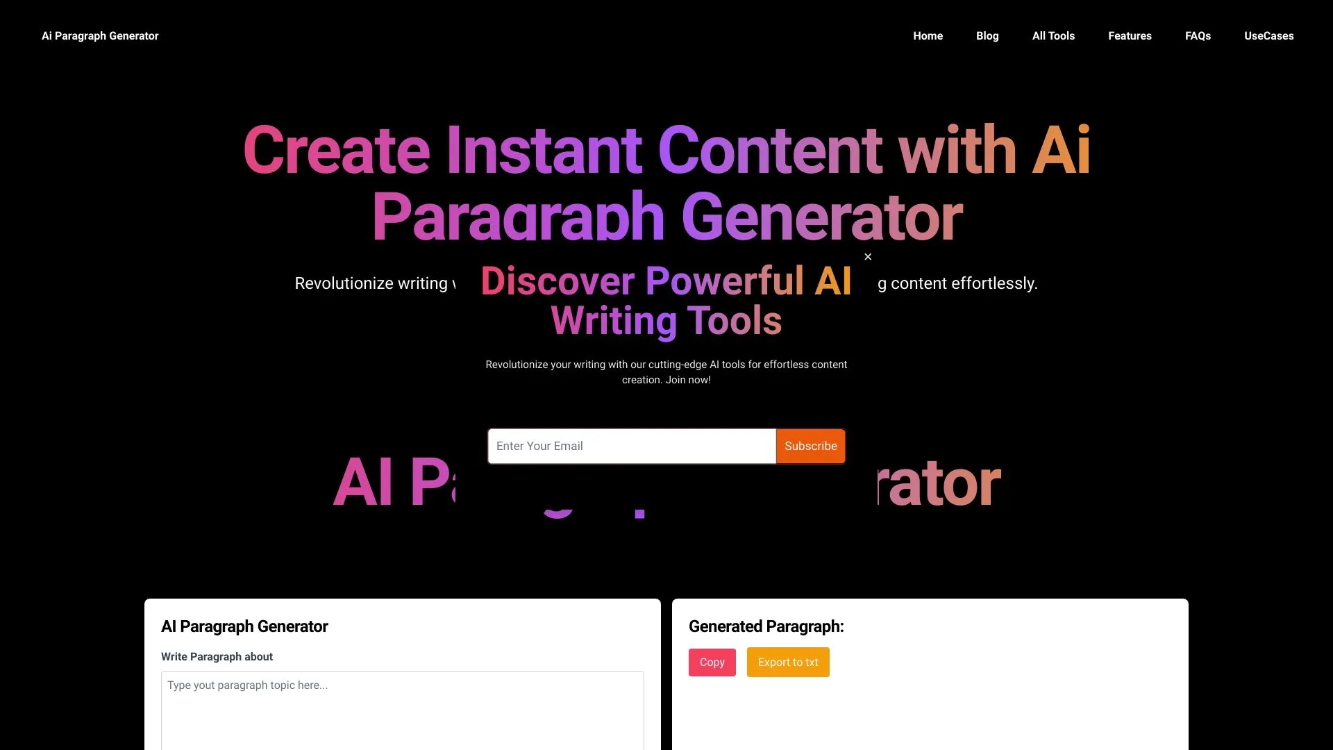 AIParagraphGenerator - Effortless AI-Powered Content Creation | Creati.ai