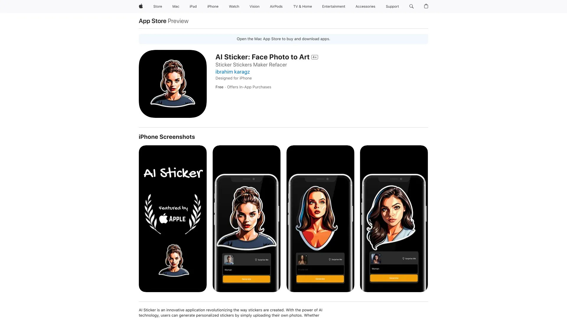 AI Sticker: Face Photo to Art - Create Custom Stickers | Creati.ai