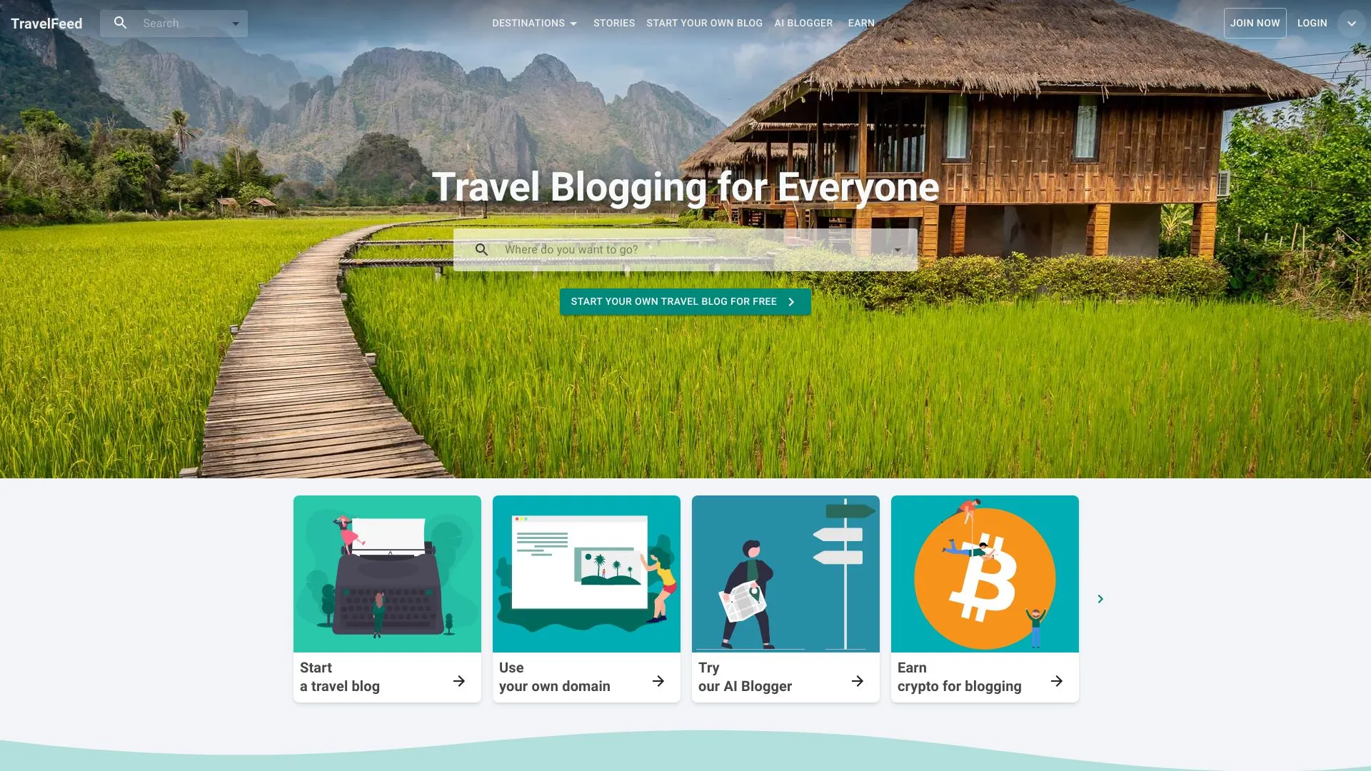 TravelFeed: Your Ultimate Travel Blogging Platform | Creati.ai
