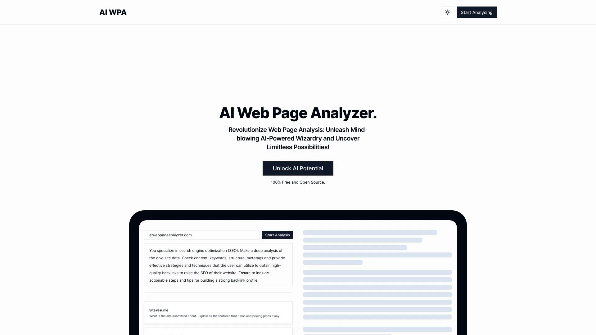 AI Web Page Analyzer: Free Web Page Analysis Tool | Creati.ai