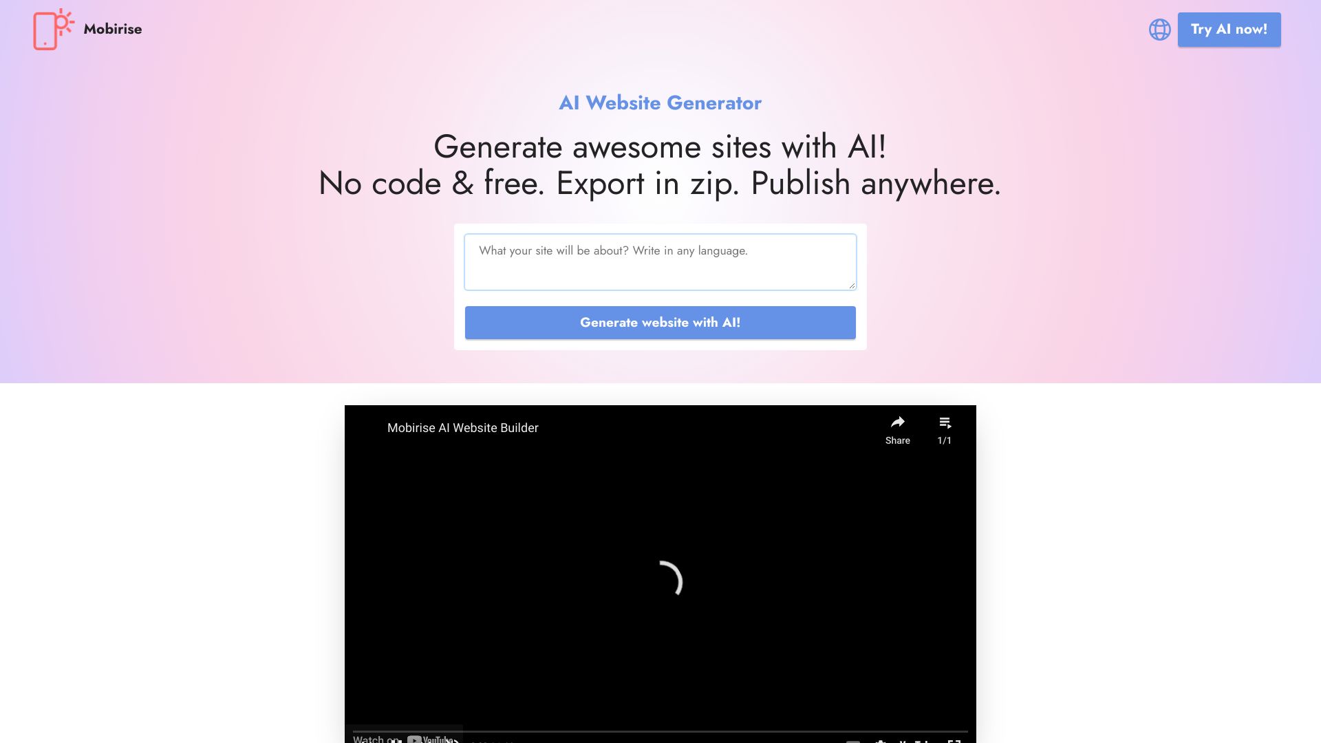 Mobirise AI Website Builder - Create Stunning Websites Easily | Creati.ai