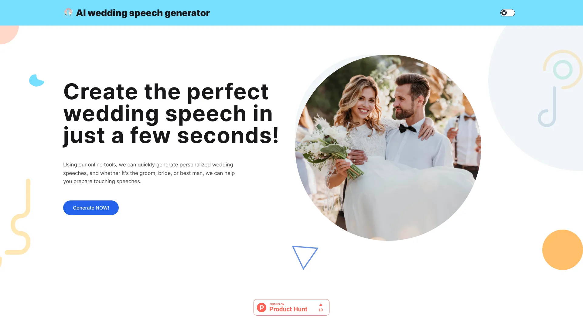 Free AI Wedding Speech Generator - Create Memorable Speeches | Creati.ai