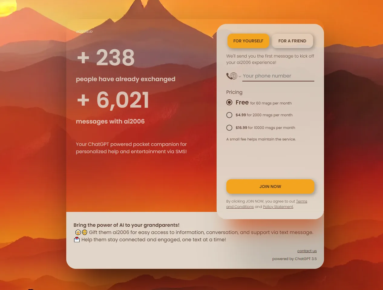 AI2006: ChatGPT-Powered SMS Companion for Personalized Support | Creati.ai