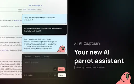 AICAPN: Tu divertido asistente de IA Loro para Chrome | Creati.ai