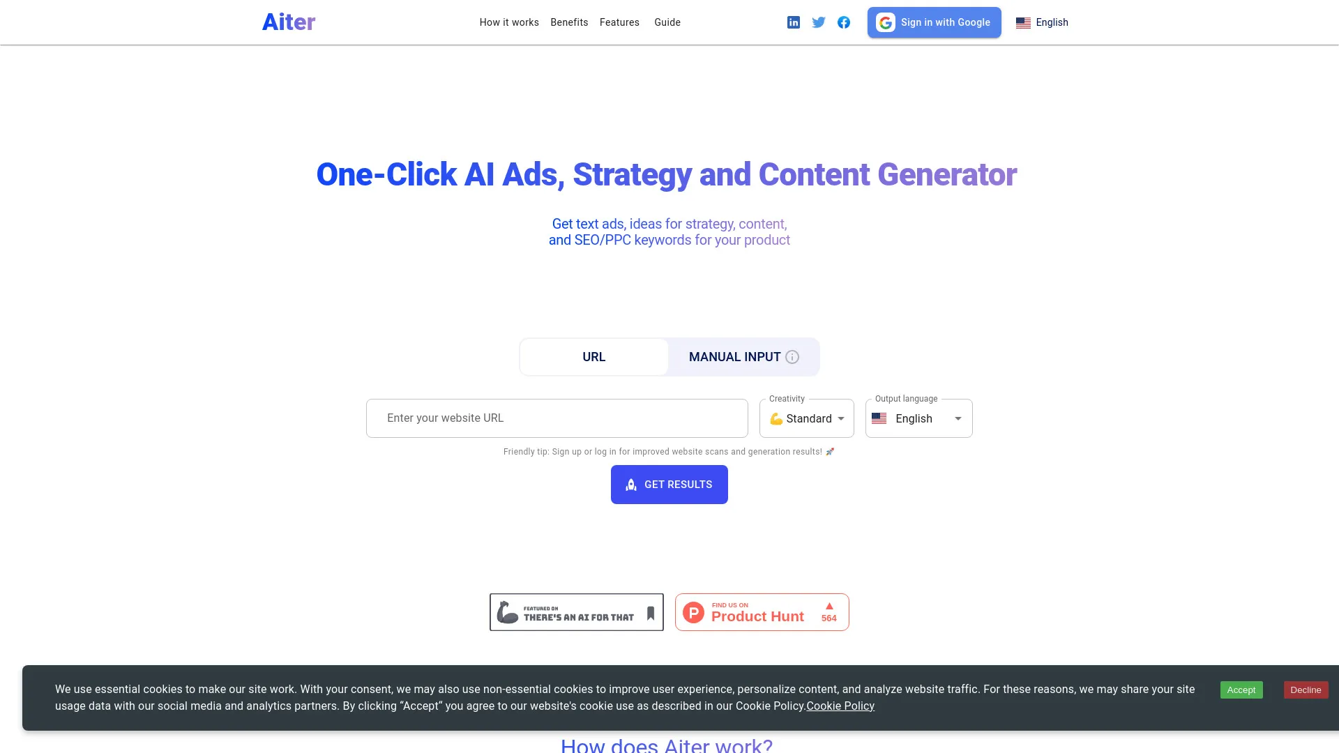 Aiter - One-Click AI Ads and Content Generator | Creati.ai
