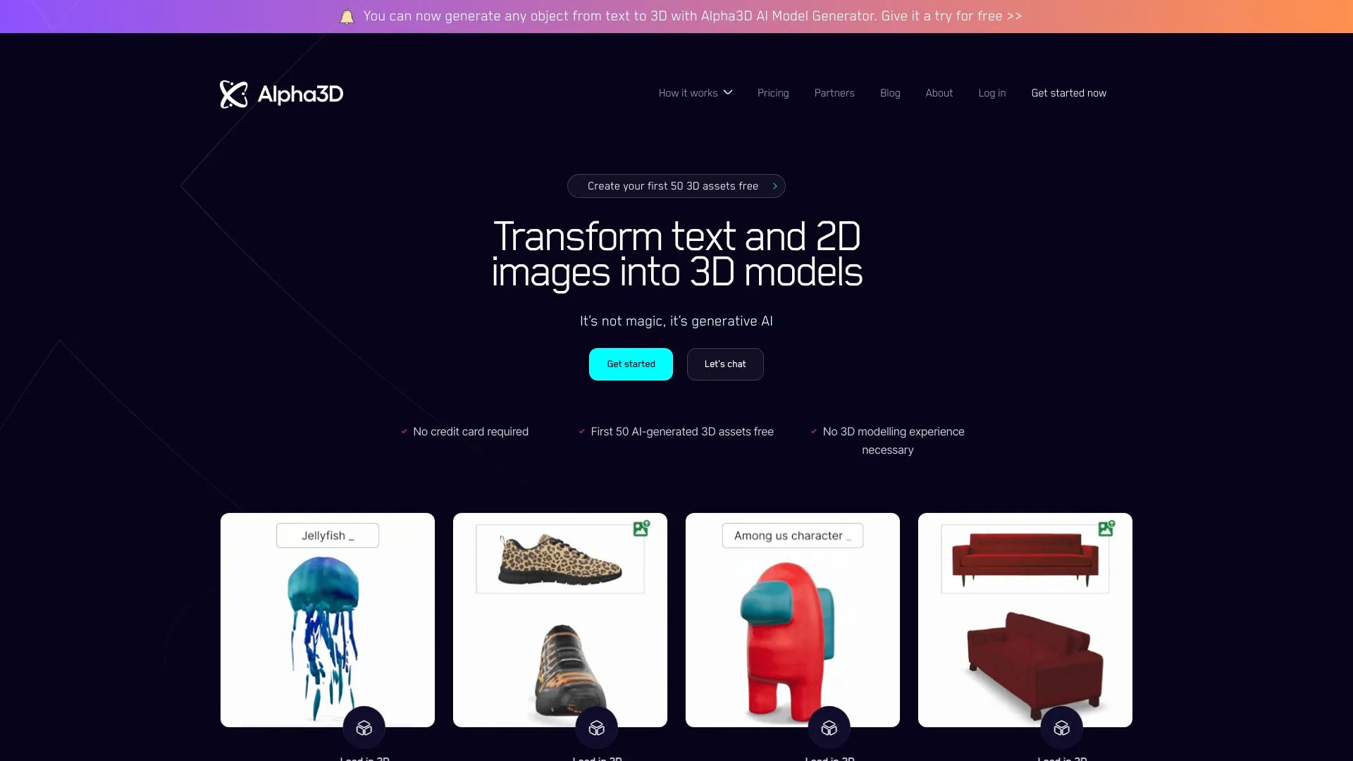 Alpha3D: AI-Powered 3D Model Generation from Text and Images | Creati.ai
