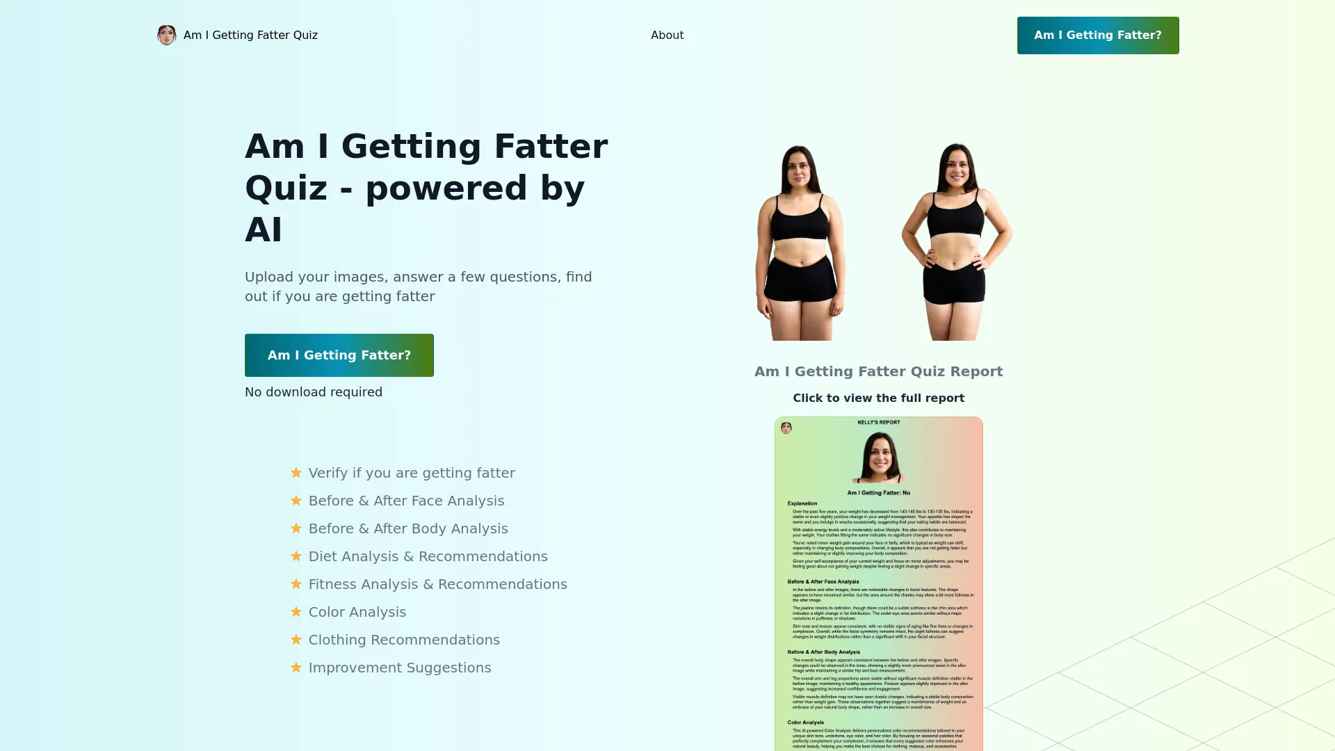 Am I Getting Fatter Quiz - AI Health Assessment | Creati.ai