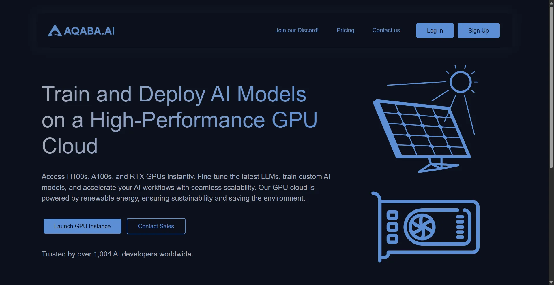 Aqaba.ai - Sustainable GPU Cloud for AI Model Training & Deployment | Creati.ai