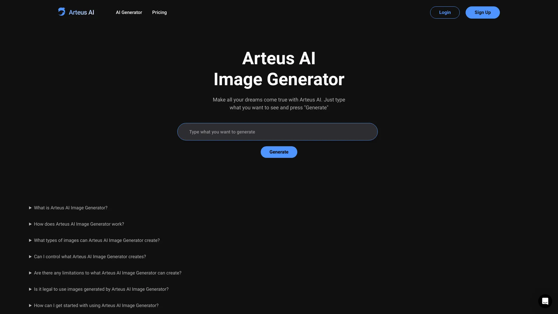 Arteus AI - Advanced AI Image Generator | Creati.ai