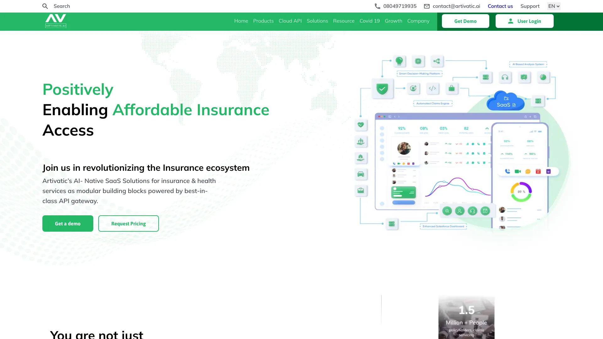 AI-SaaS Solutions for Insurance & Health - Artivatic | Creati.ai