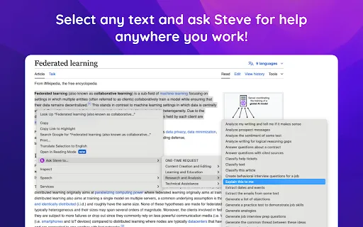 Ask Steve: Tu asistente personal de IA para Chrome | Creati.ai