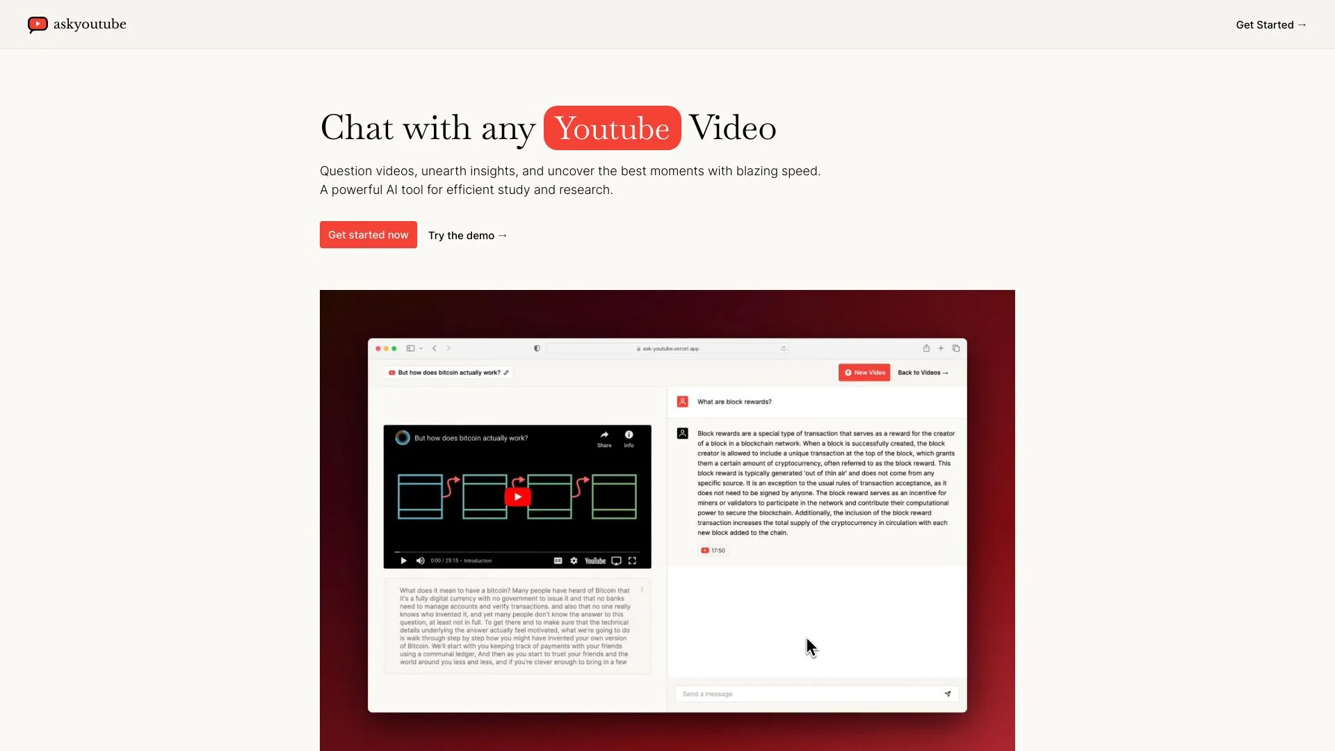 AskYouTube: AI Chat and Summarize YouTube Videos | Creati.ai