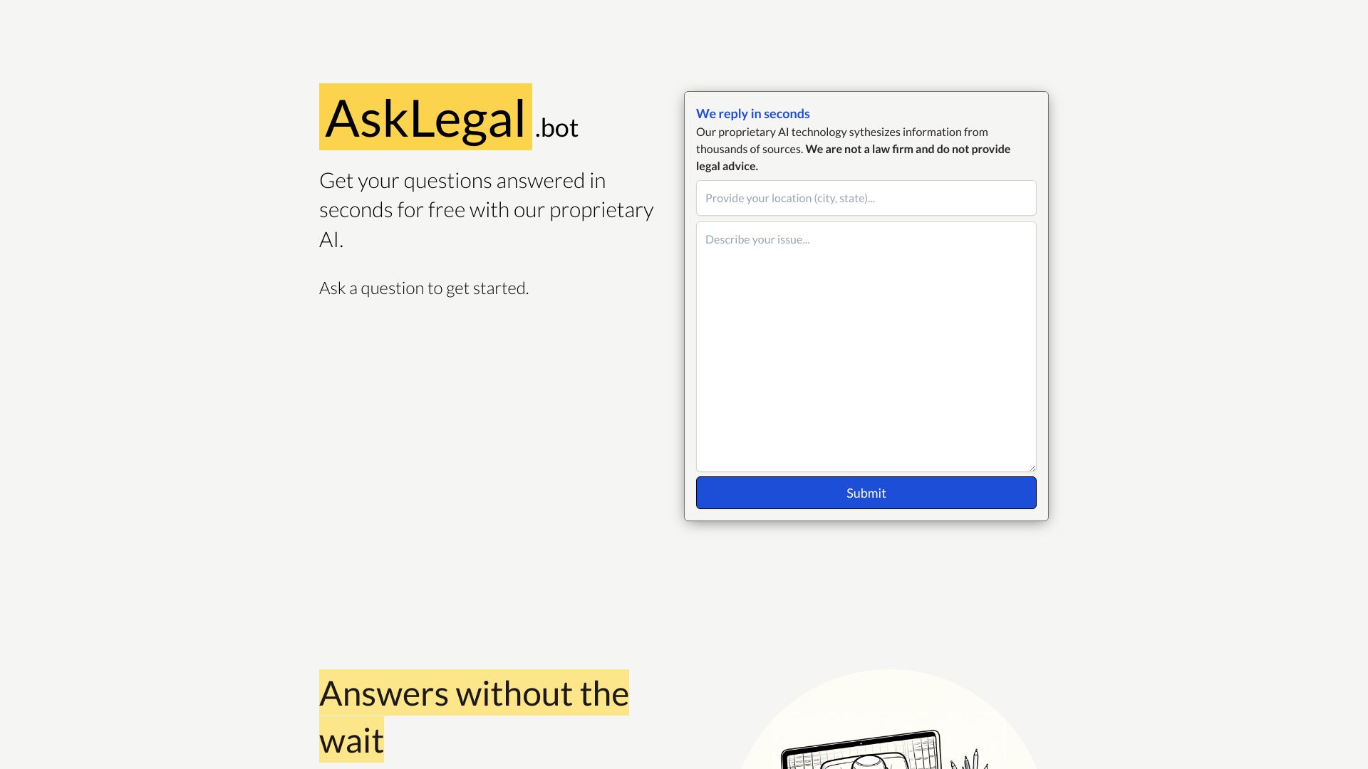AskLegal.bot | Respuestas legales impulsadas por IA | Creati.ai