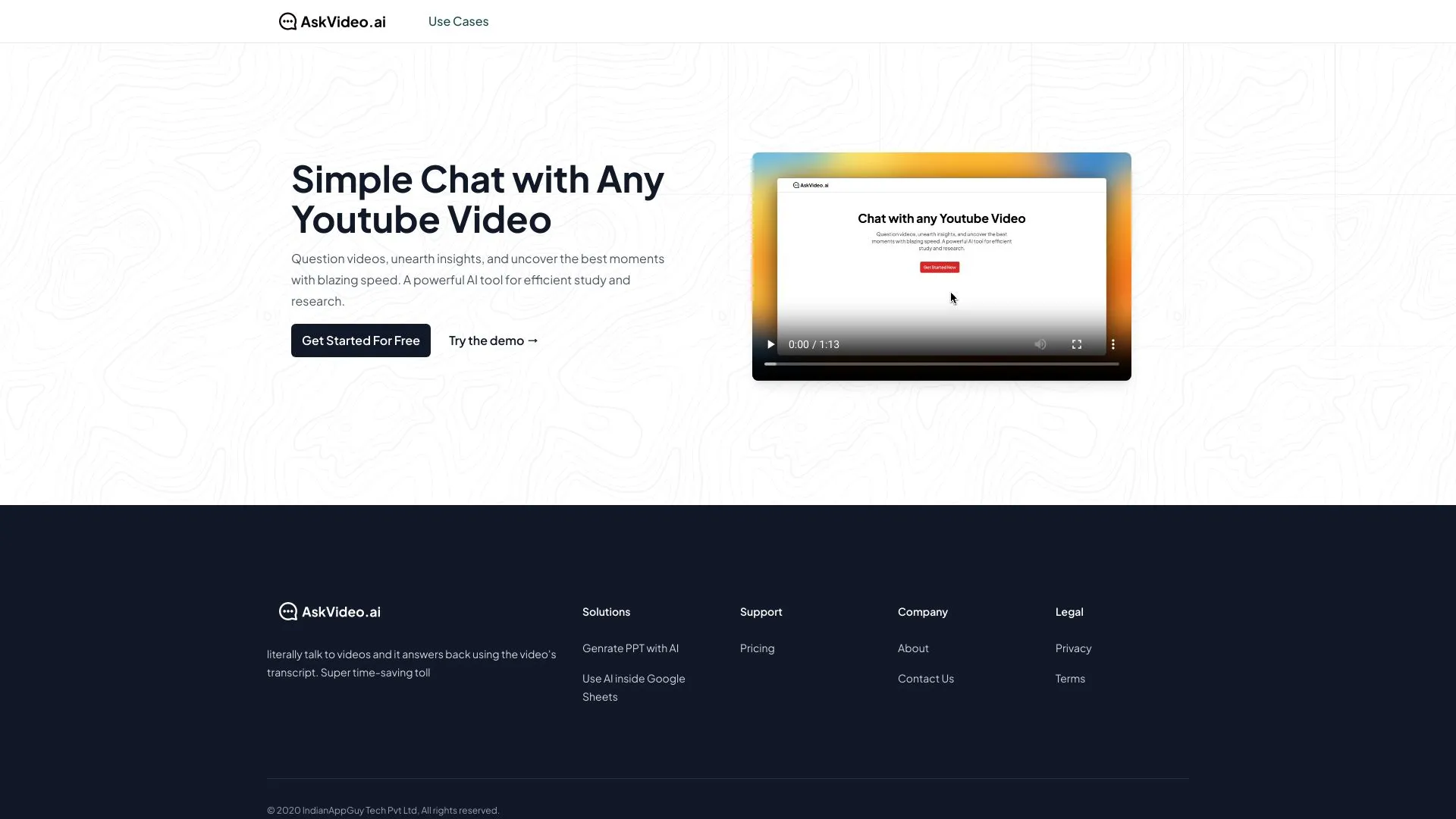 AskVideo.ai - AI-Powered Interactive YouTube Video Tool | Creati.ai