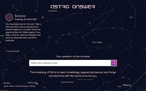 Astro Answer New Tab - AI Horoscopes & Celestial Map | Creati.ai