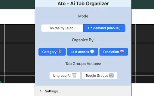 ATO - AI Tab Organizer | Chrome Web Store | Creati.ai