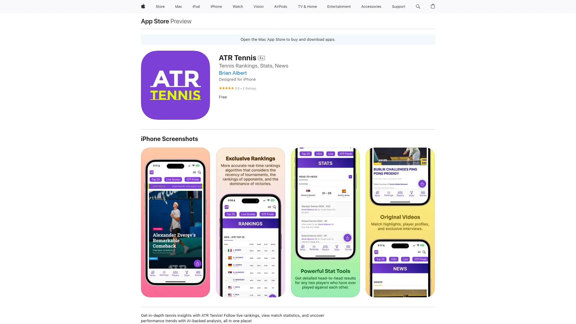 ATR Tennis - Real-Time Stats and AI Insights | Creati.ai