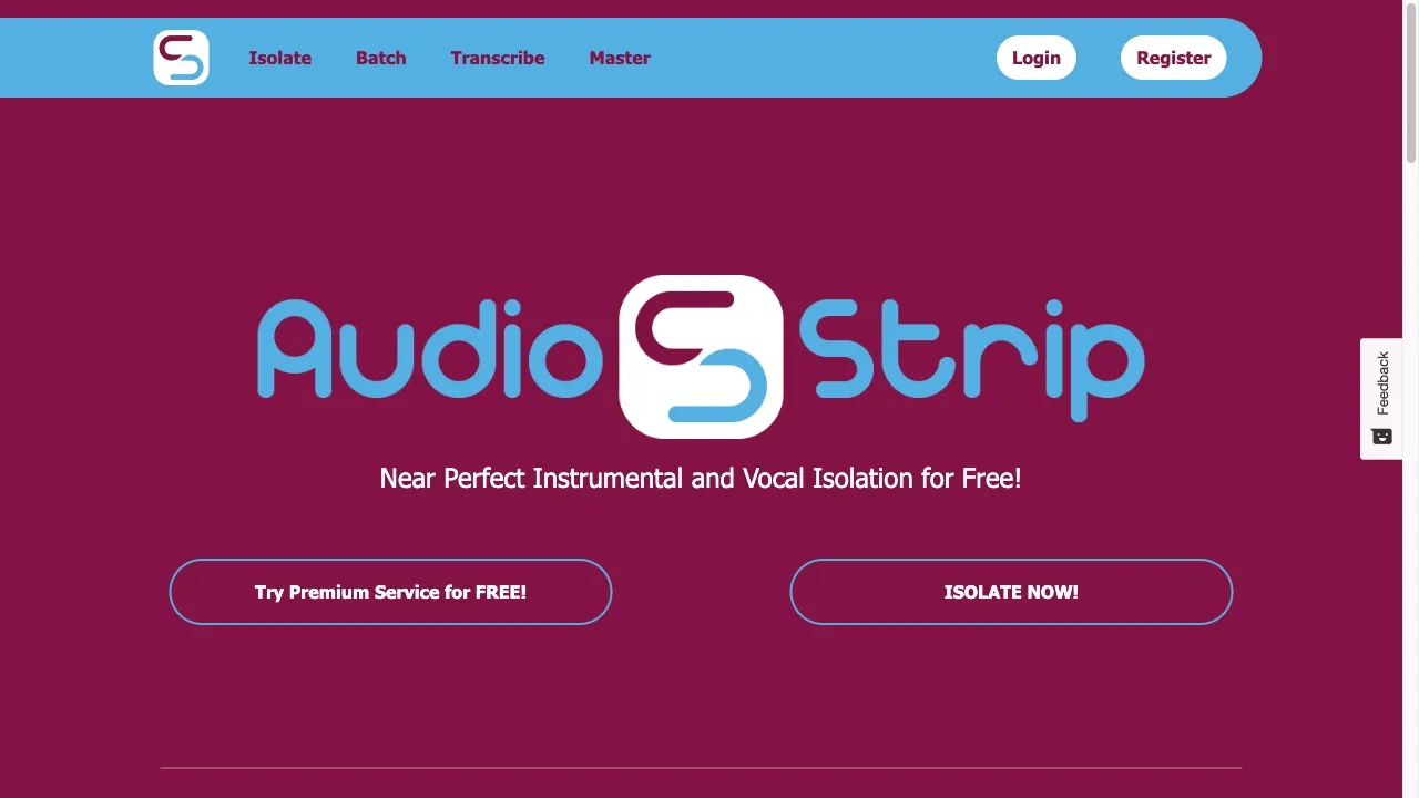AudioStrip - AI-Powered Vocal Isolation Tool | Creati.ai