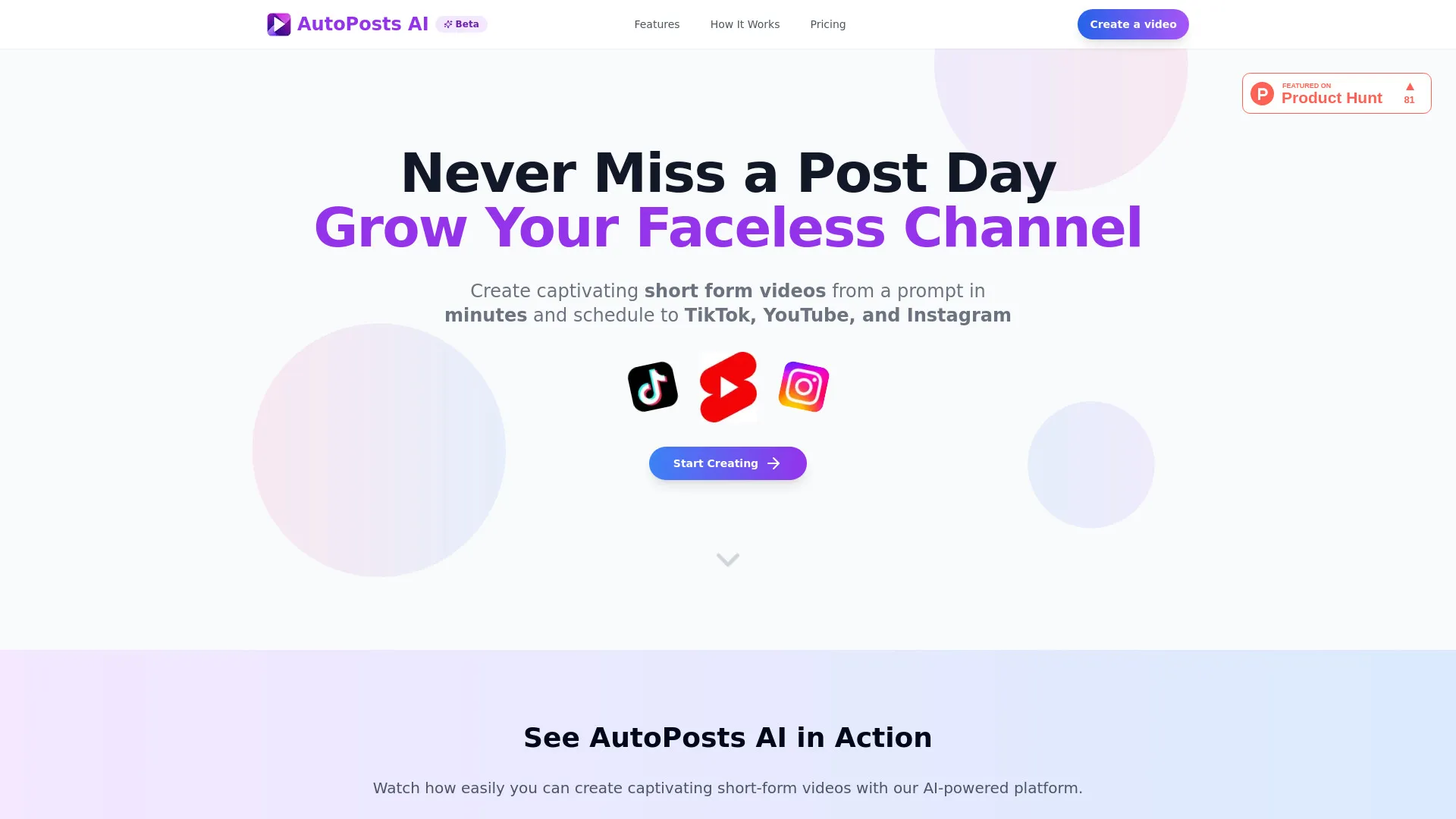 AutoPosts AI: Effortless Video Creation for Social Media | Creati.ai
