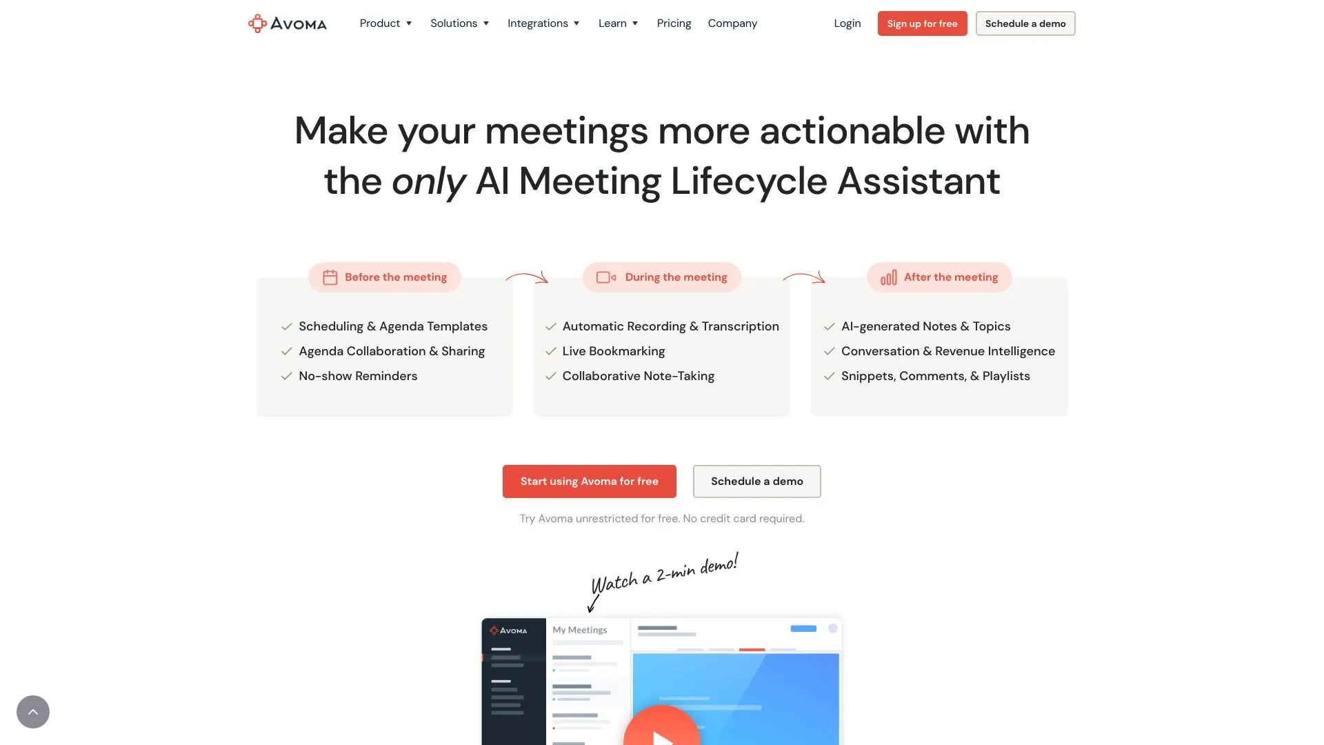 Avoma: AI Meeting Assistant & Conversation Intelligence | Creati.ai