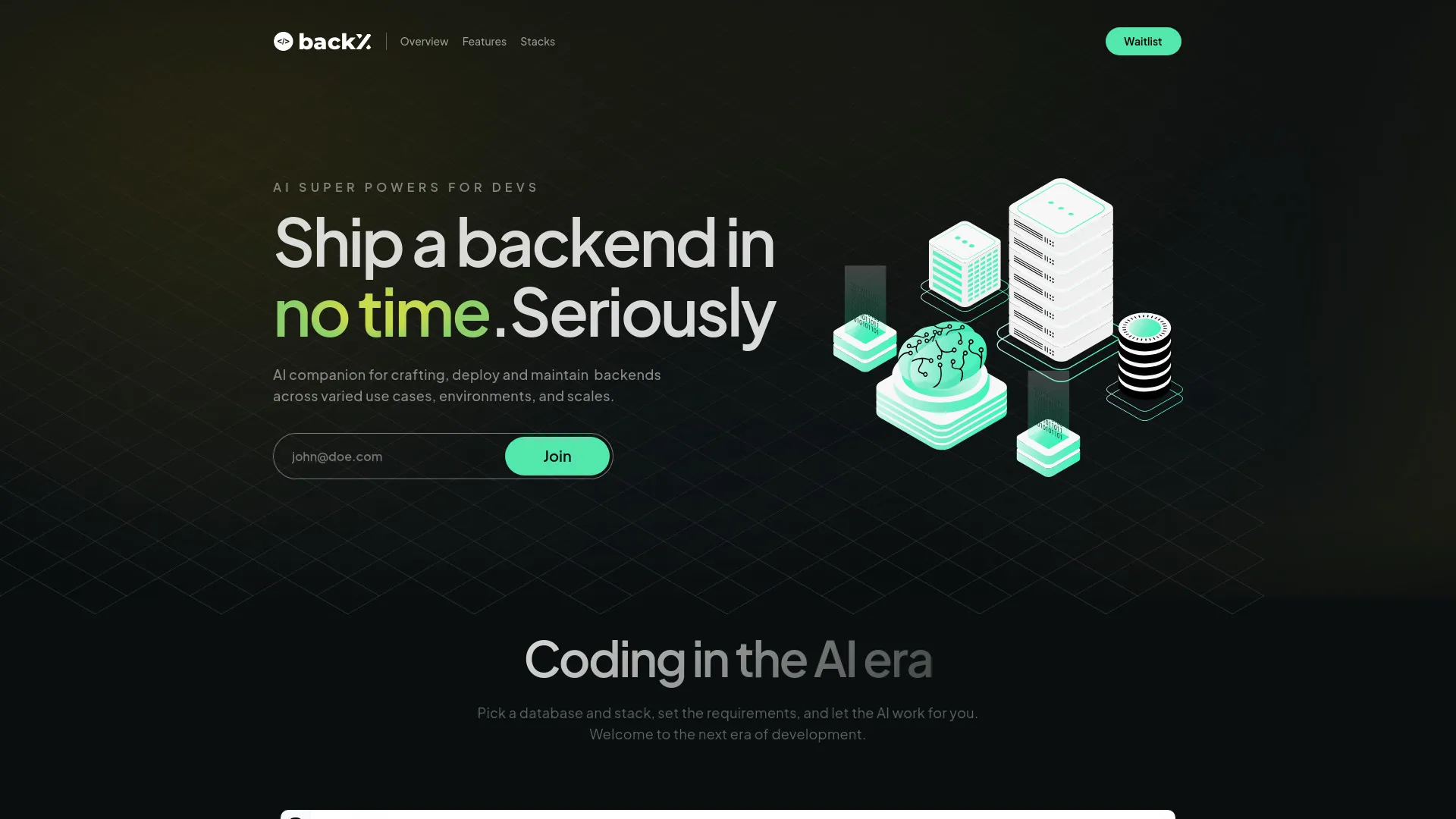 Backx.ai: Herramienta de Desarrollo de Backend Impulsada por IA | Creati.ai