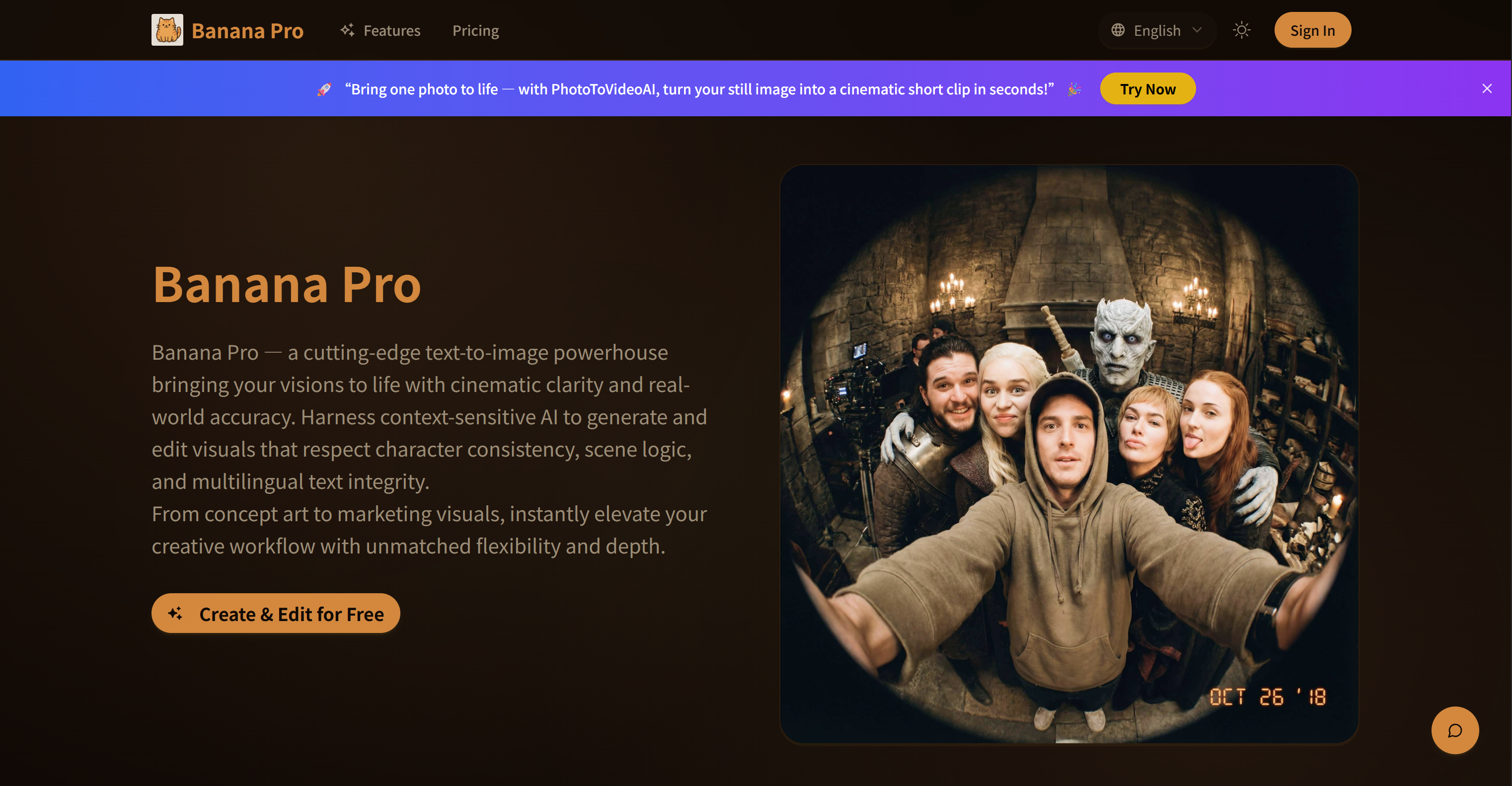 Banana Pro – Fortgeschrittener KI‑Bildgenerator & Editor | Creati.ai