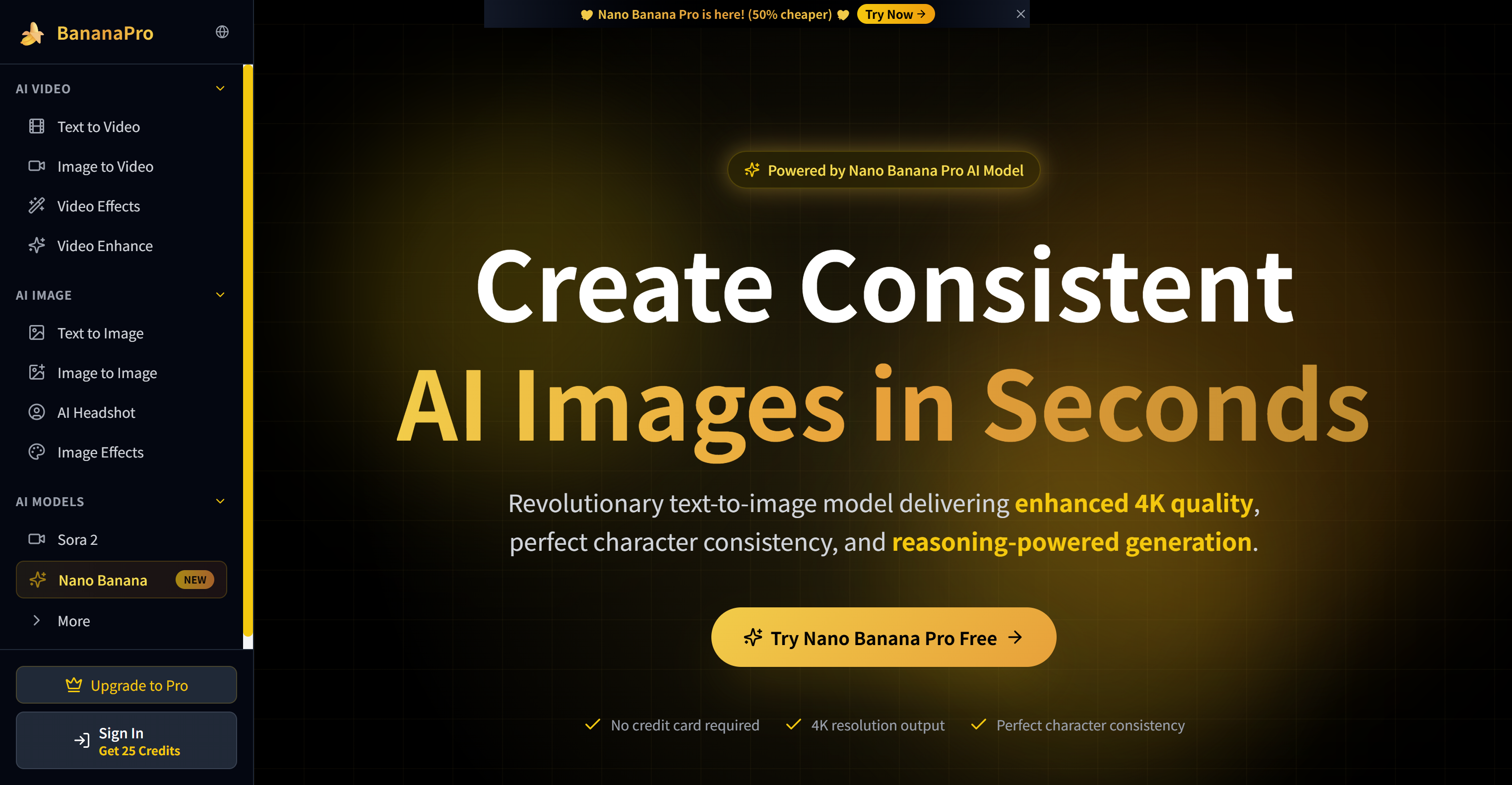 BananaPro Studio - Advanced AI Image Generation with Nano Banana Pro | Creati.ai