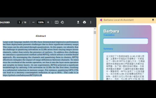 Barbara: Local AI Assistant Chrome Extension | Creati.ai