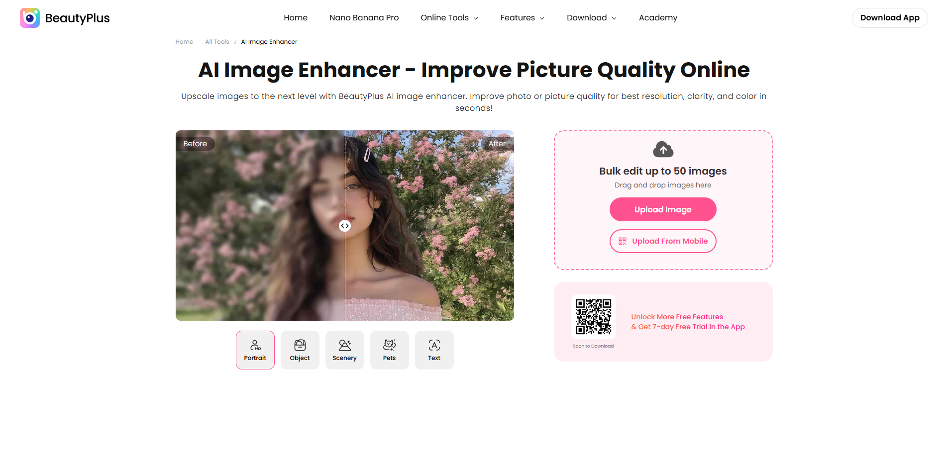 AI Image Enhancer gratuito | Melhore a qualidade da foto online | Creati.ai