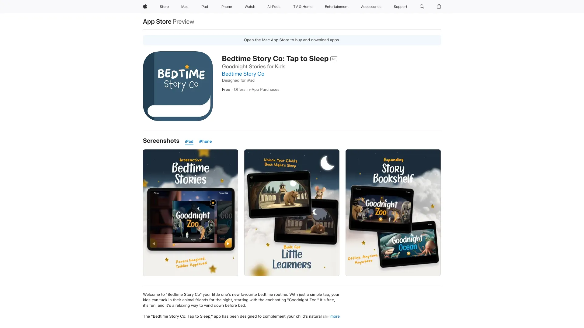 Bedtime Story Co: Tap to Sleep - Apple App Store | Creati.ai