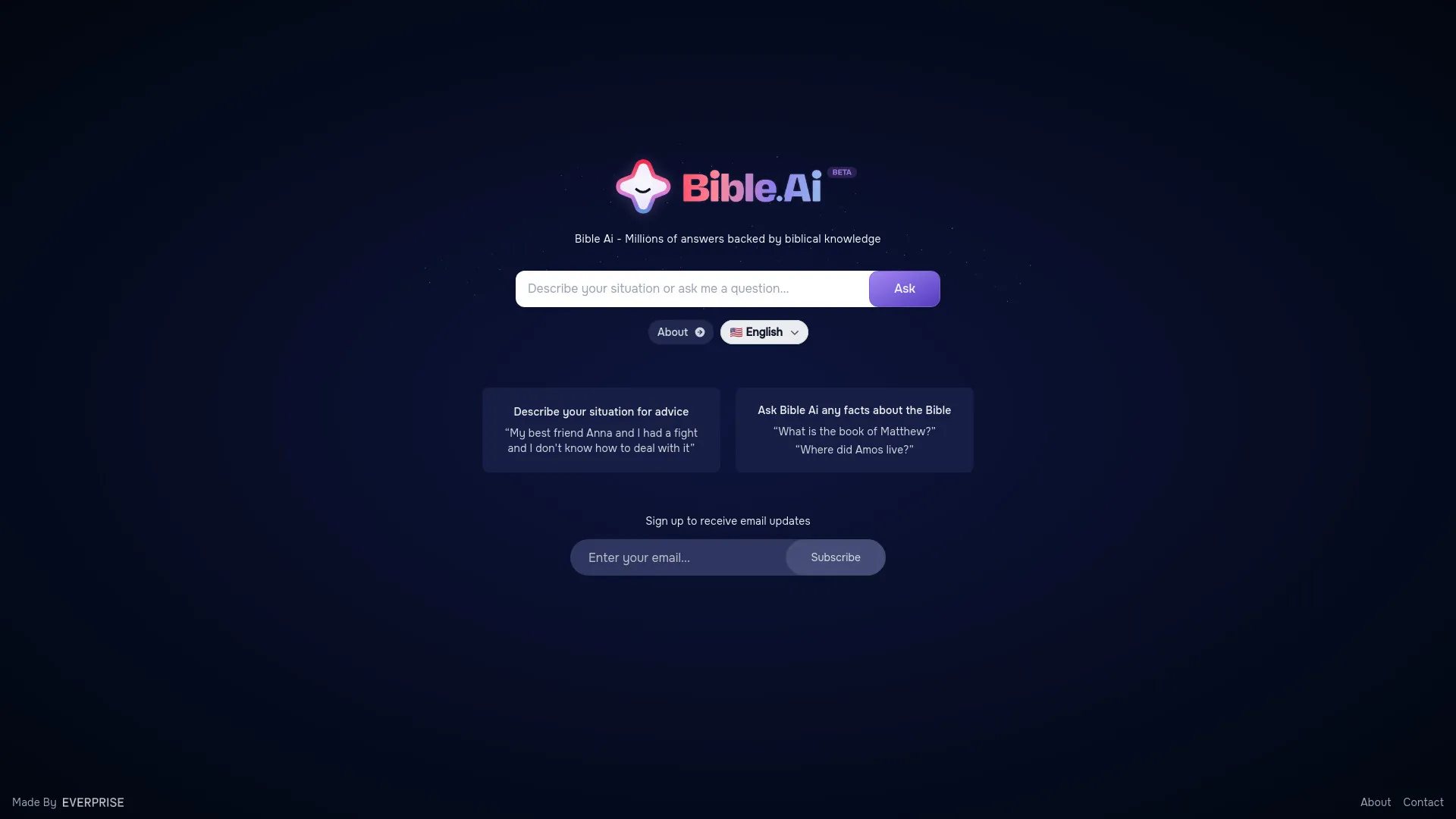 Bible AI: Descubre insights bíblicos con tecnología de IA | Creati.ai