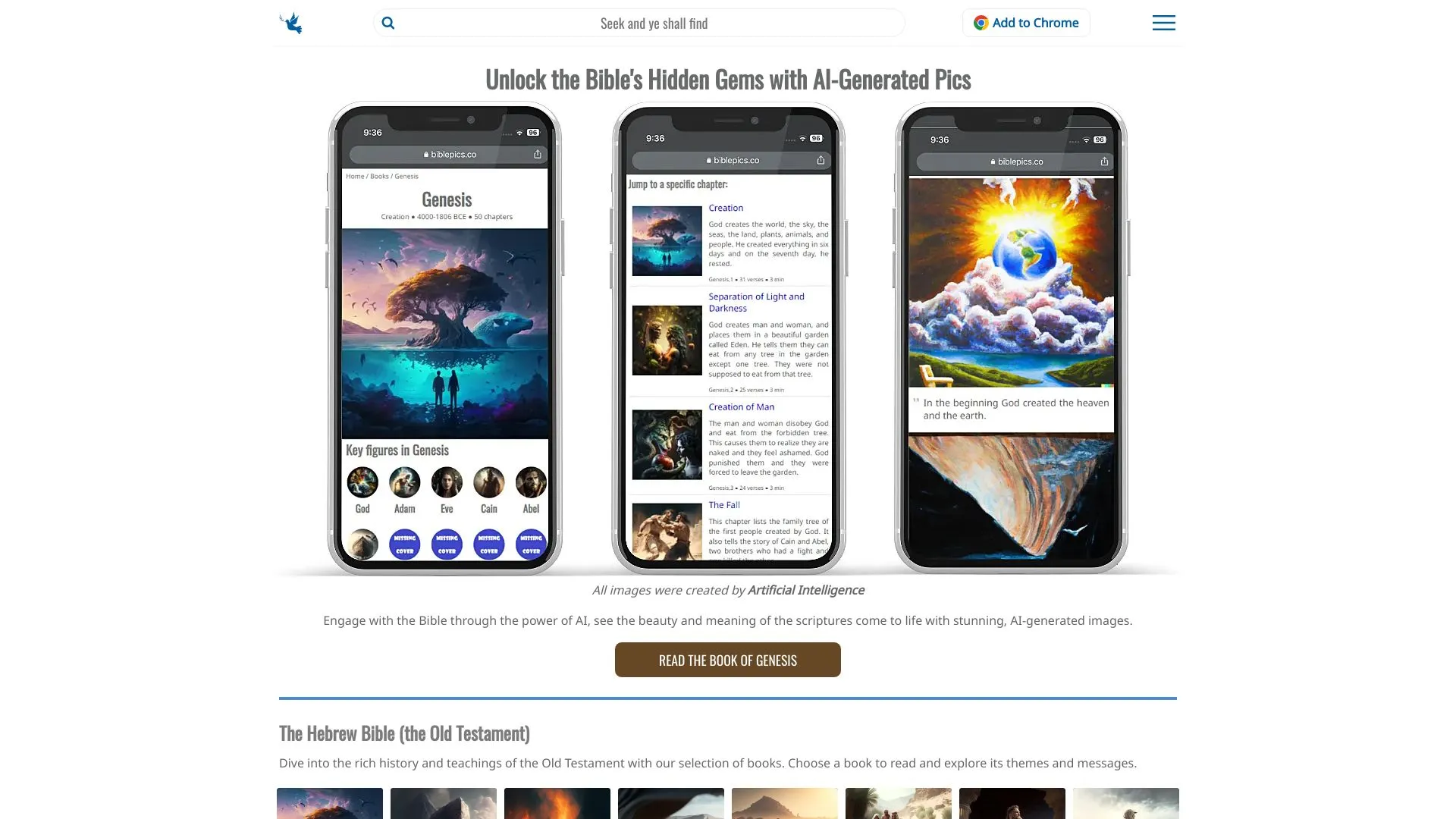 BiblePics: Experience the Bible Through AI-generated Art | Creati.ai
