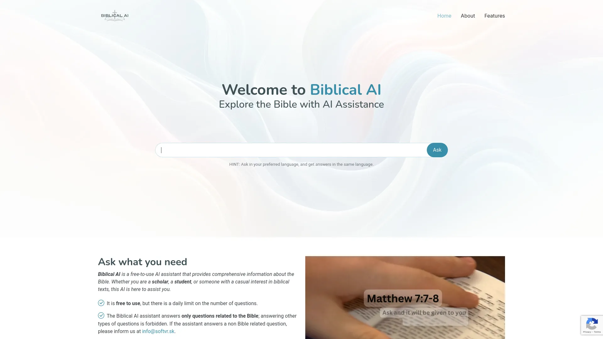 Biblical AI: Your Bible Study Companion | Creati.ai