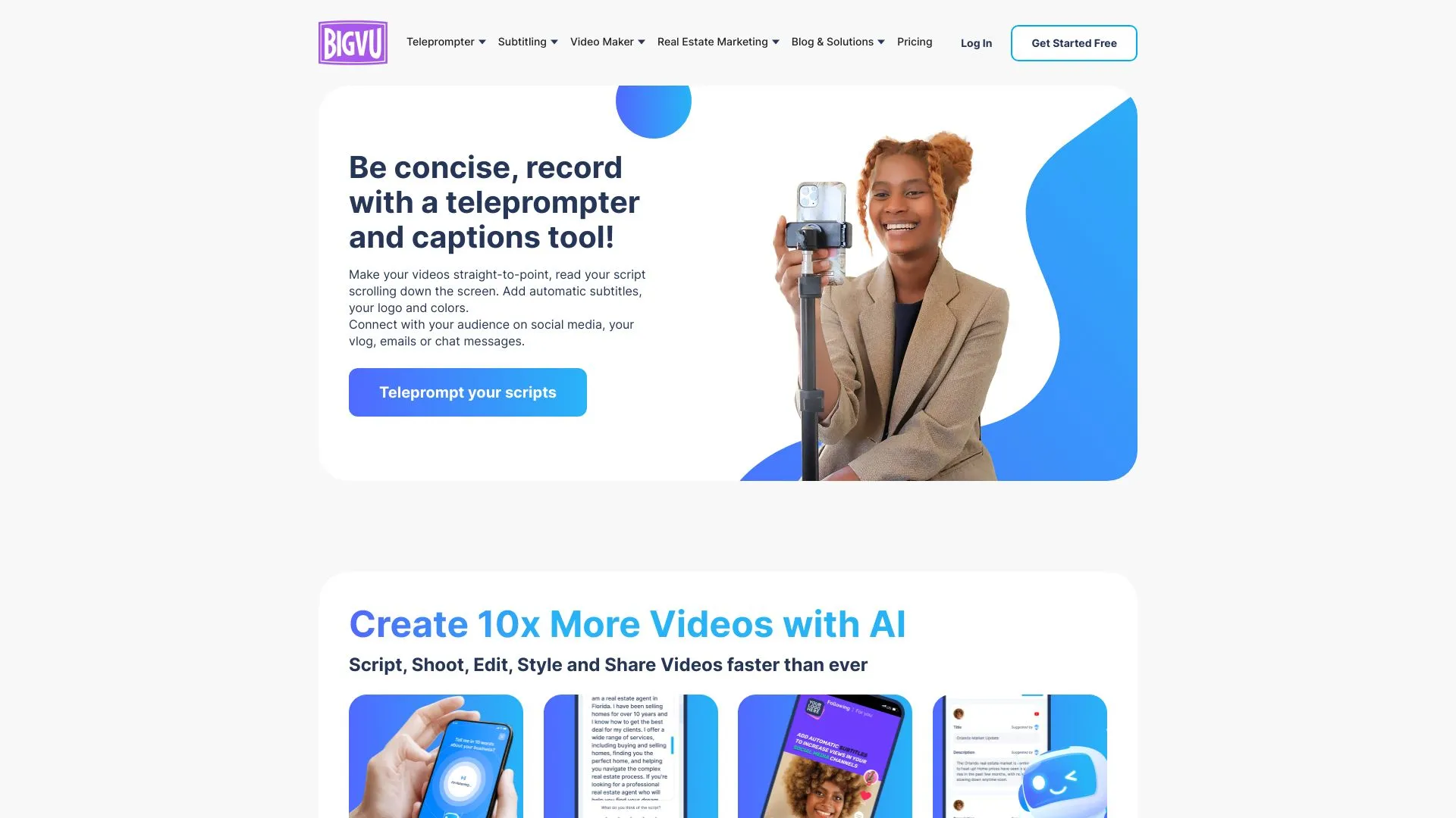 BIGVU - AI-Powered Teleprompter & Video Editor | Creati.ai