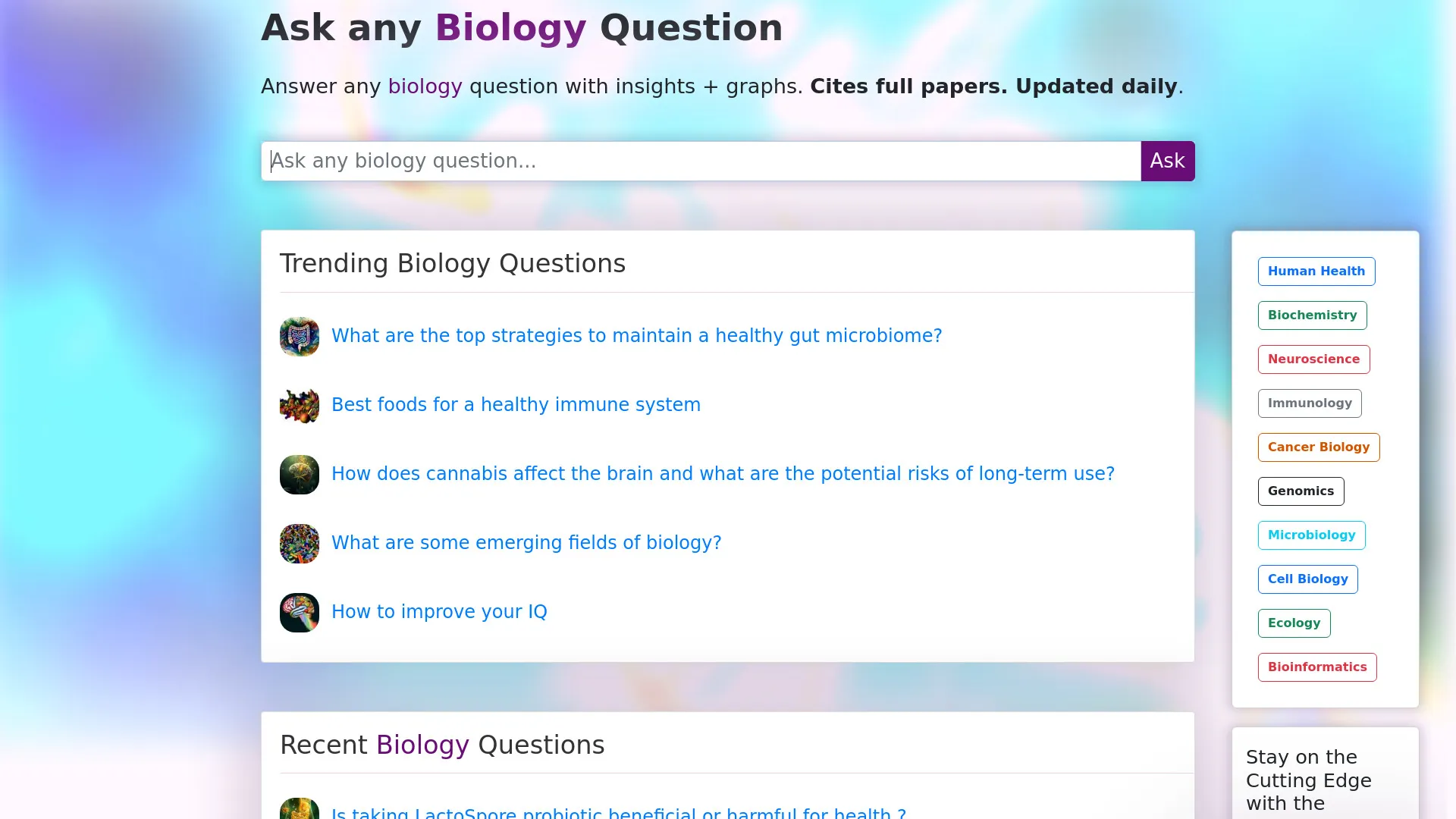 BiologPT: Advanced AI for Biology Questions | Creati.ai