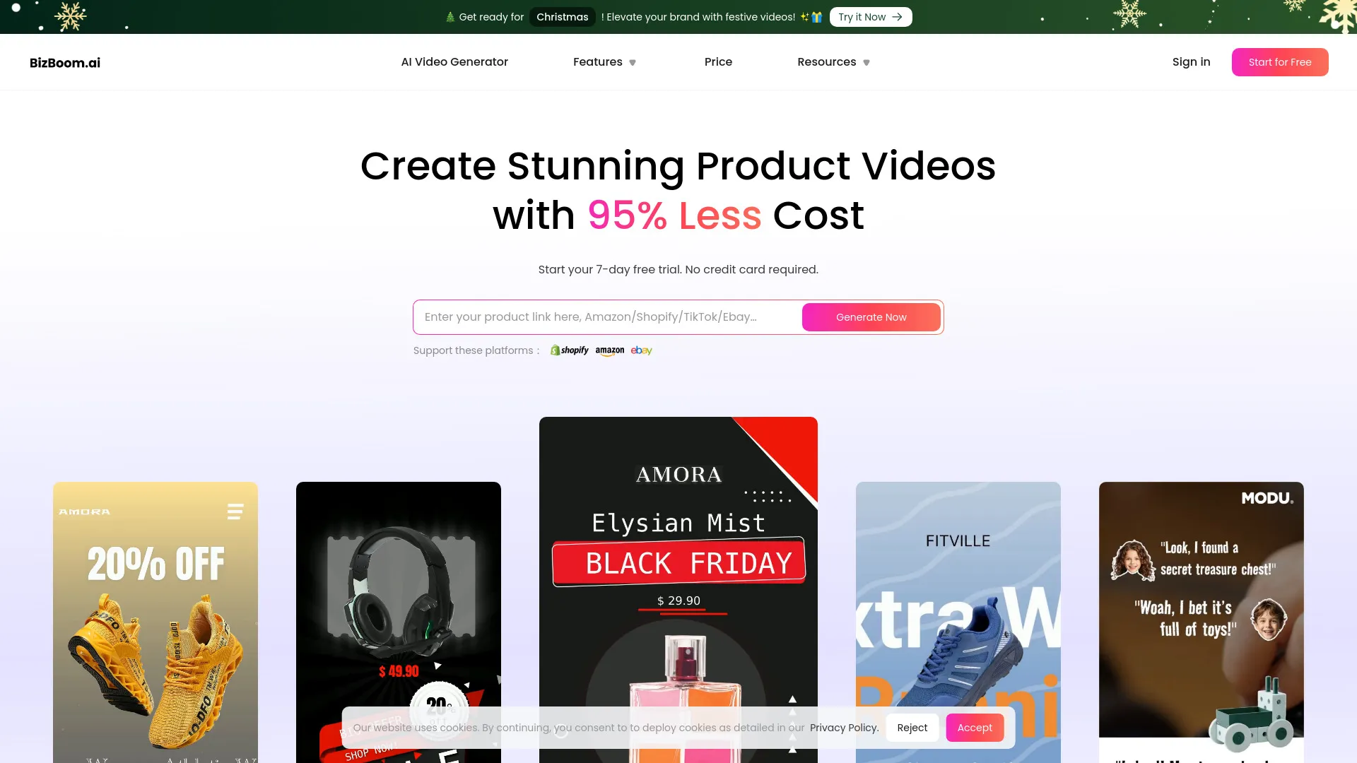 BizBoom.ai: Effortless AI-driven Product Video Creation | Creati.ai